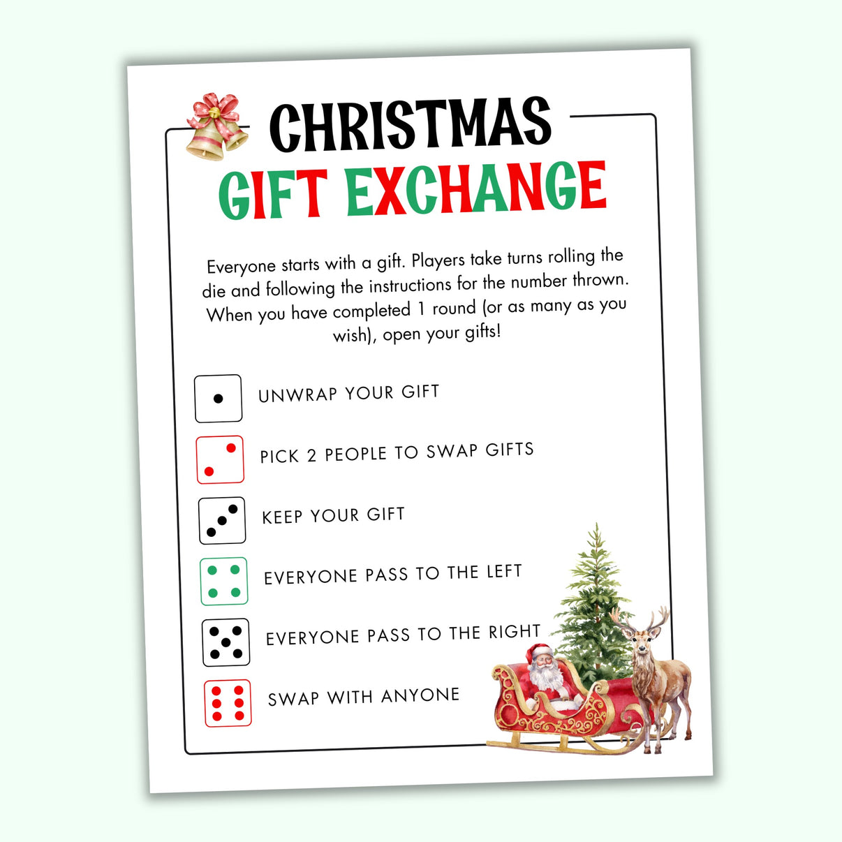 Simple Christmas Gift Exchange Game – Printables by The Craft-at-Home ...