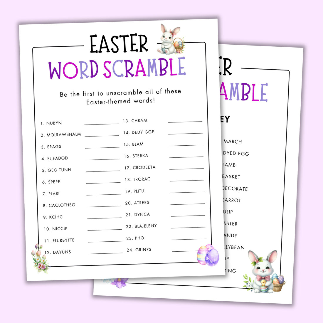 Easter Word Scramble – Printables by The Craft-at-Home Family
