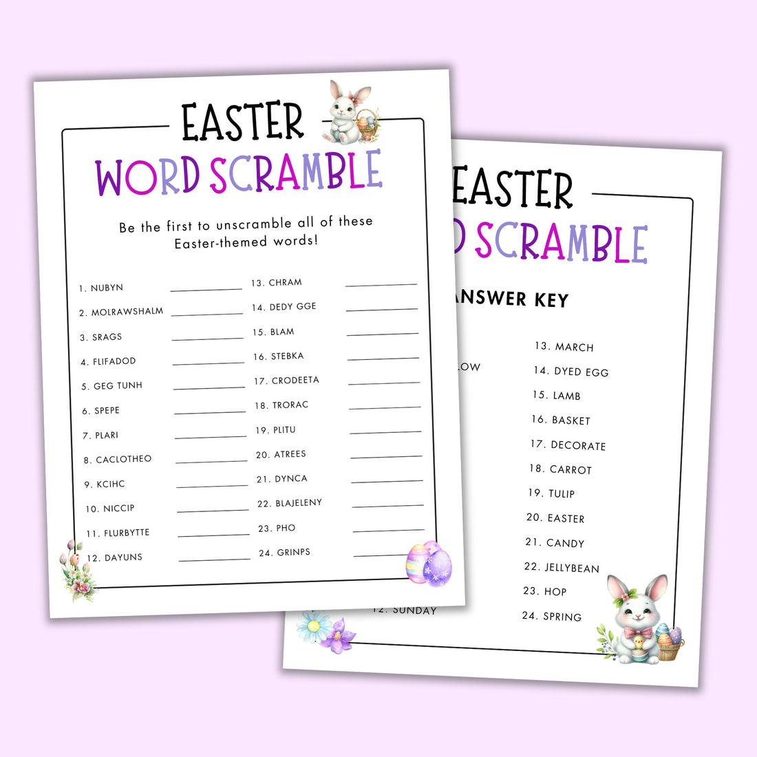 Easter Word Scramble – Printables by The Craft-at-Home Family