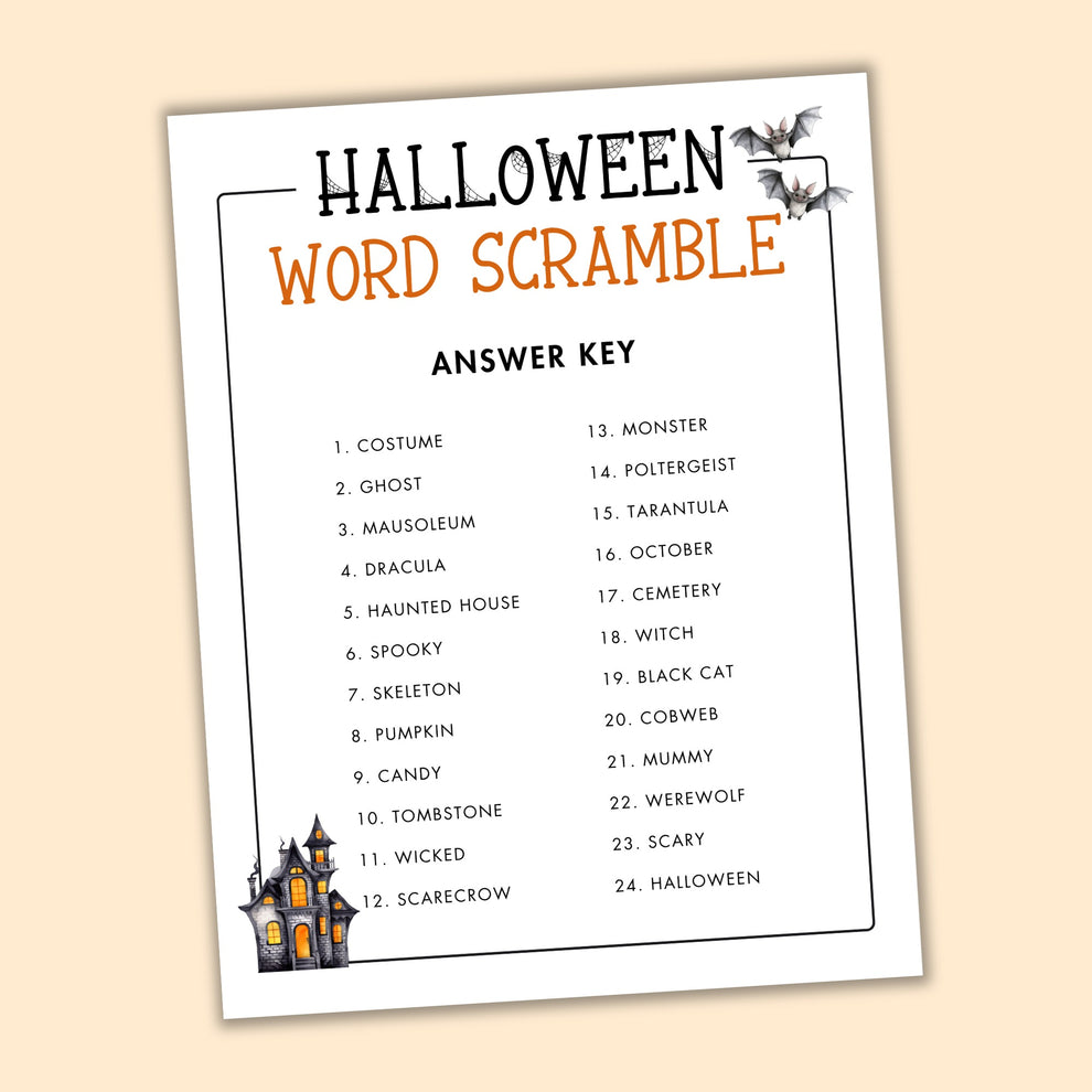 Halloween Word Scramble – Printables by The Craft-at-Home Family