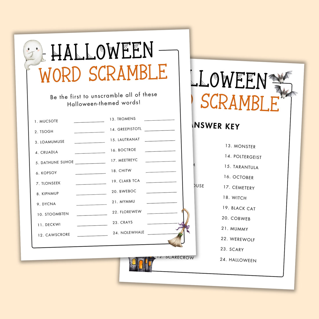 Halloween Word Scramble – Printables by The Craft-at-Home Family