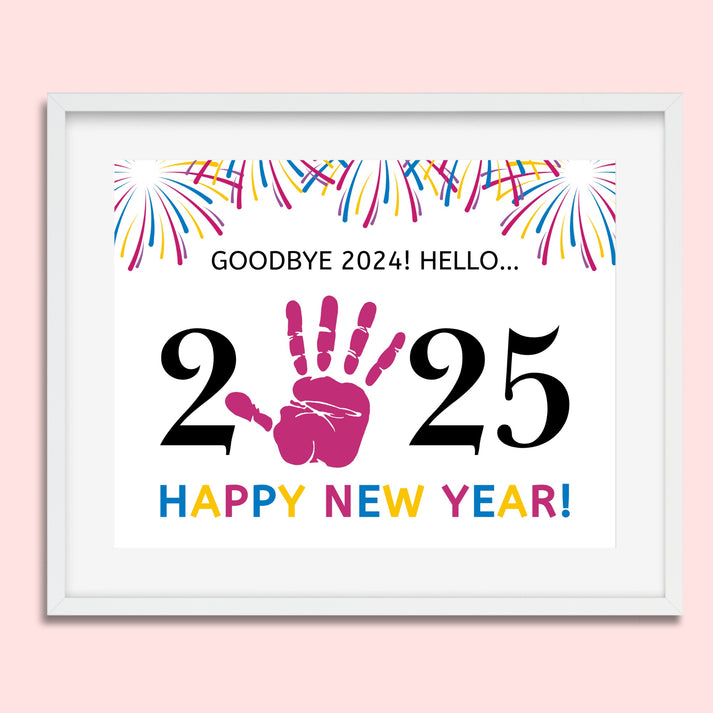 Happy New Year 2025 Handprint Art Kit – Printables by The Craft-at-Home ...