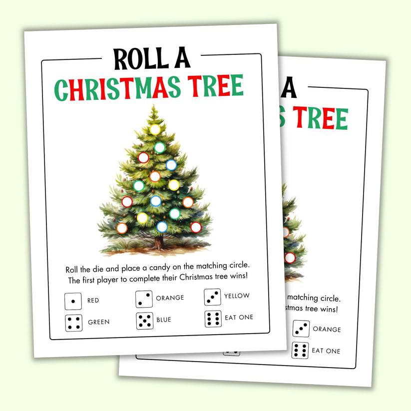 Roll a Christmas Tree – Printables by The Craft-at-Home Family
