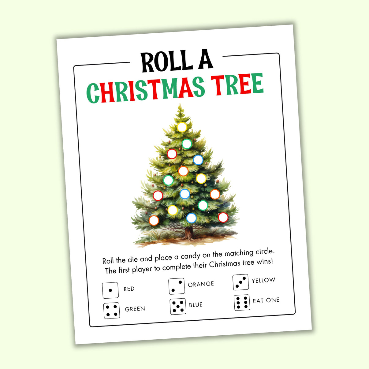 Roll a Christmas Tree – Printables by The Craft-at-Home Family