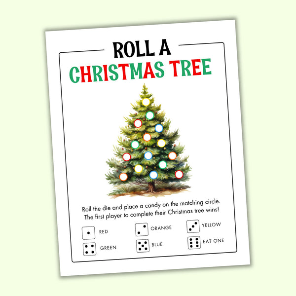 Roll a Christmas Tree – Printables by The Craft-at-Home Family