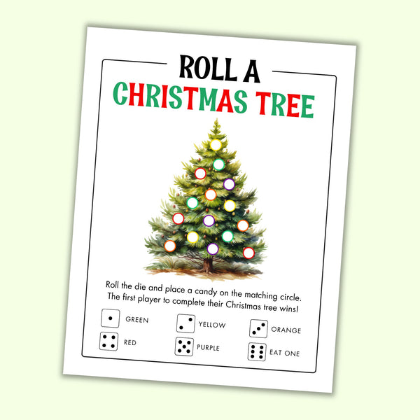 Roll a Christmas Tree – Printables by The Craft-at-Home Family