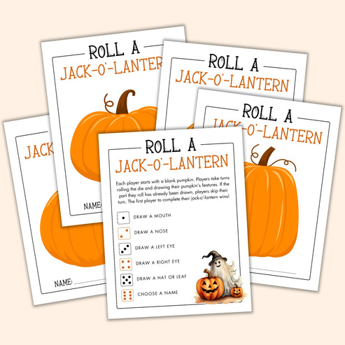 Roll a Jack-o'-Lantern Game – Printables by The Craft-at-Home Family