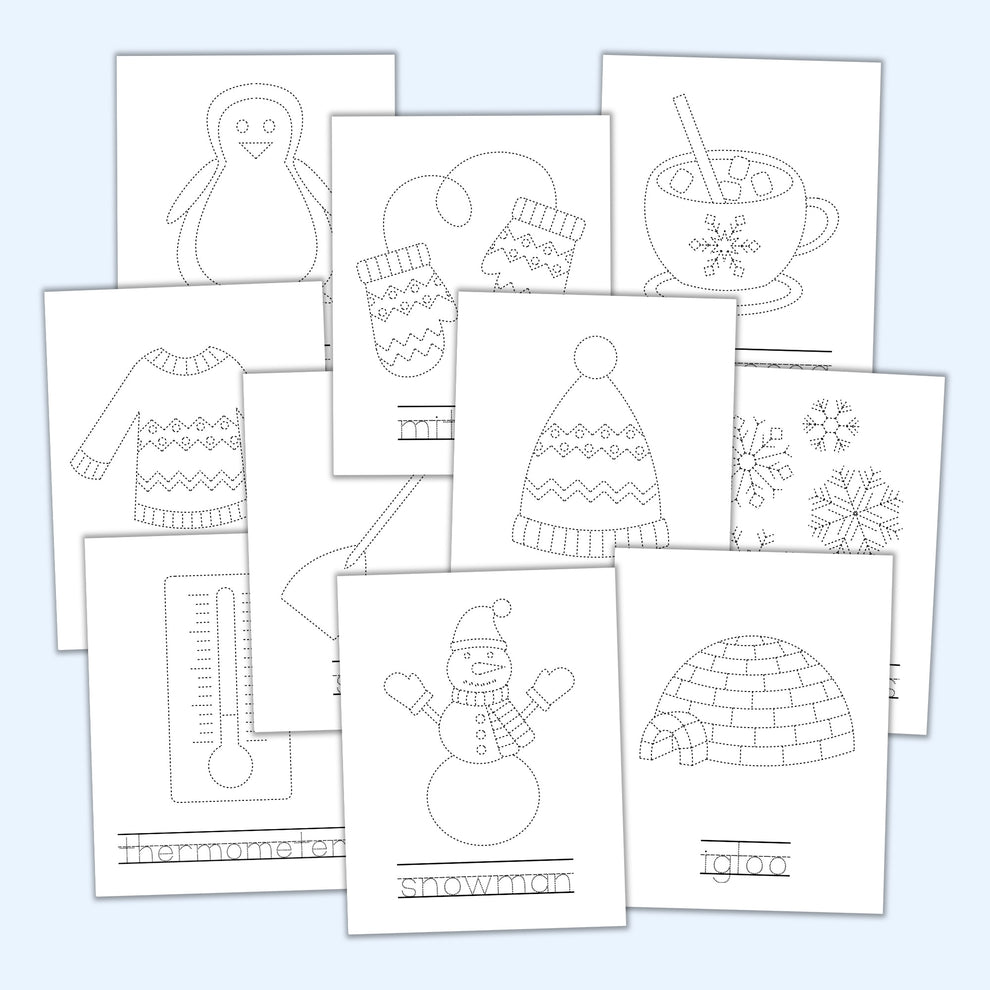 Winter Tracing Worksheets – Printables by The Craft-at-Home Family