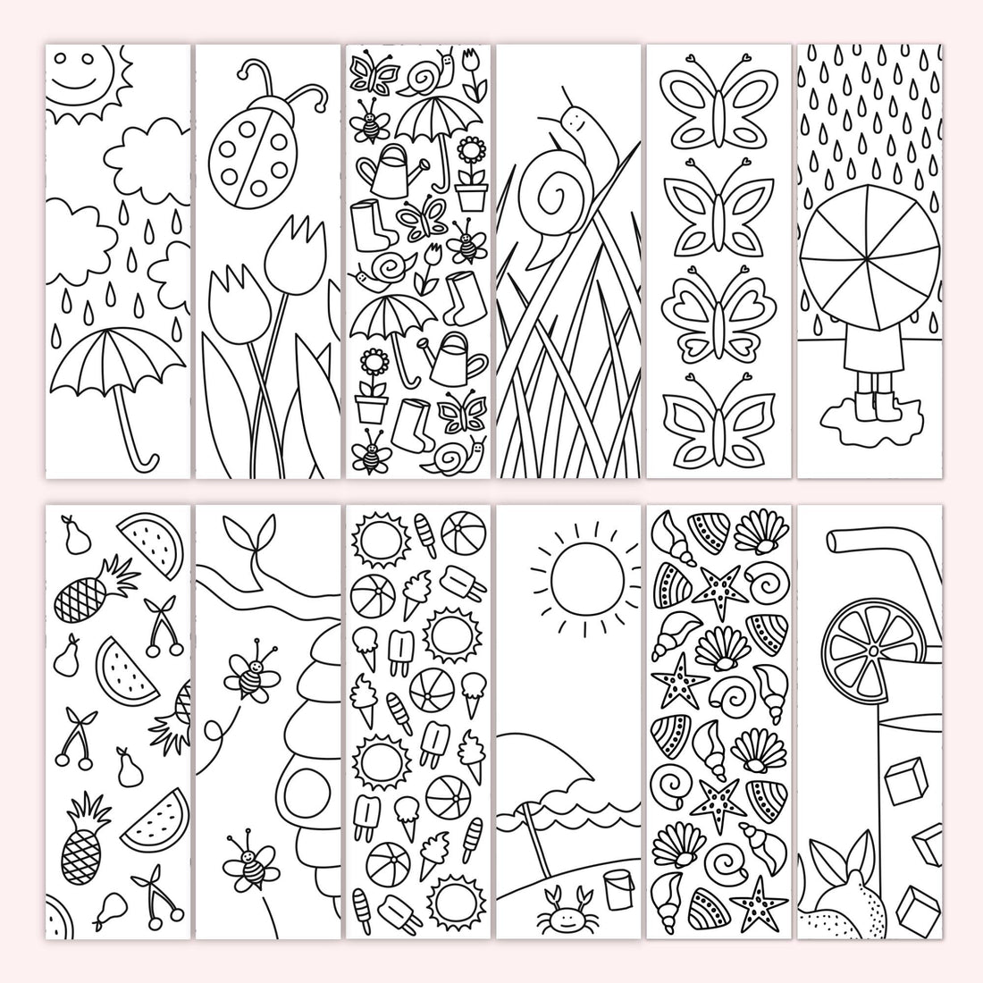 4-Season Coloring Bookmark Bundle (Set of 24) – Printables by The Craft ...