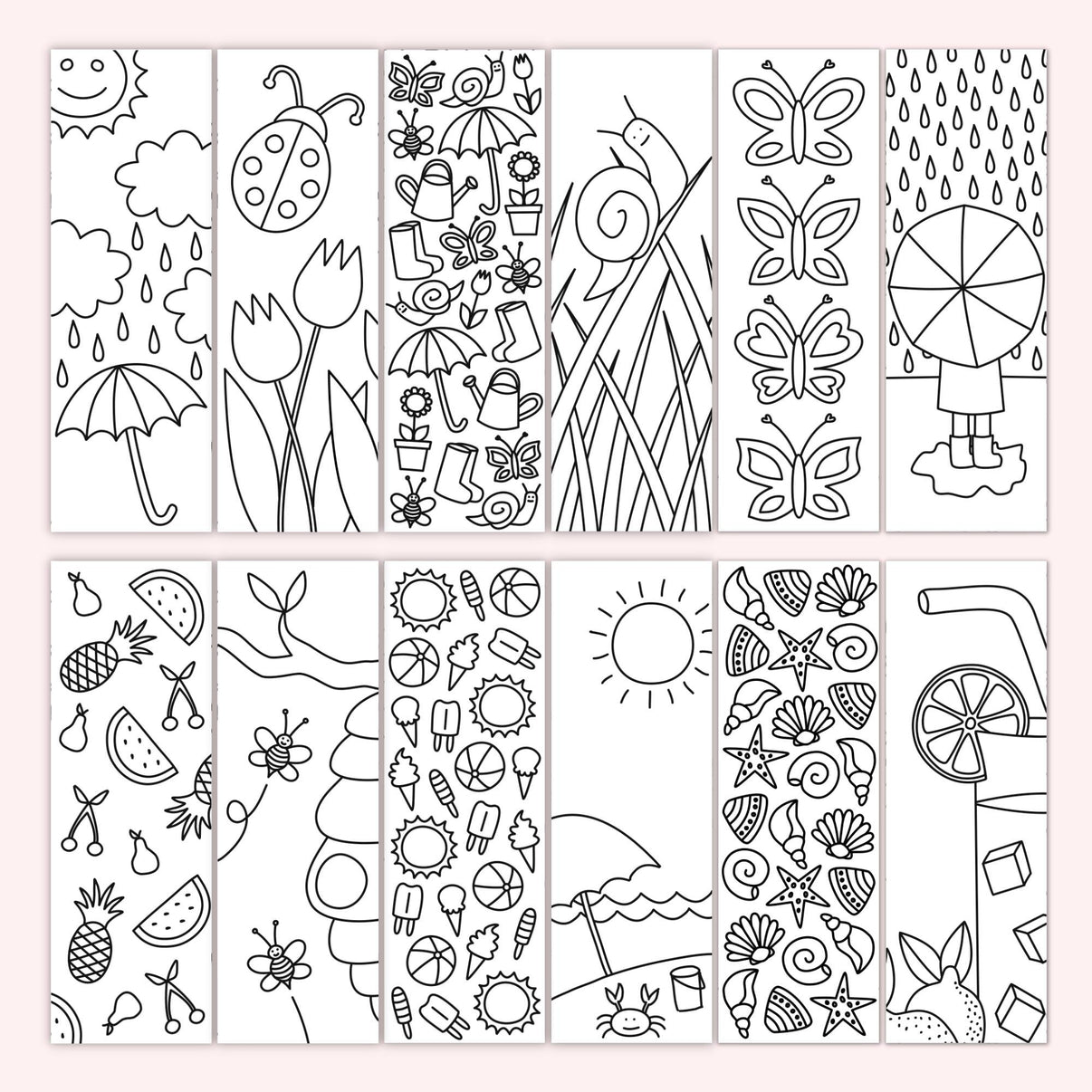 4-Season Coloring Bookmark Bundle (Set of 24) – Printables by The Craft ...