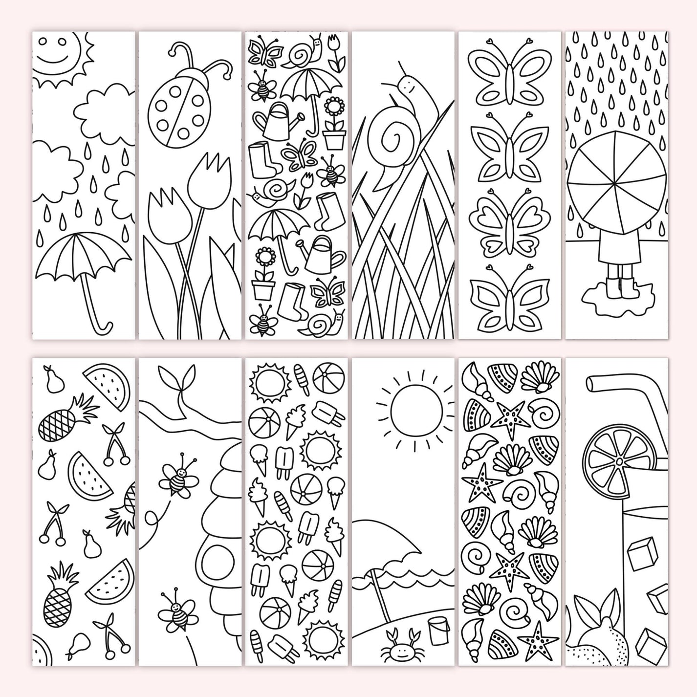 4-Season Coloring Bookmark Bundle (Set of 24) – Printables by The Craft ...