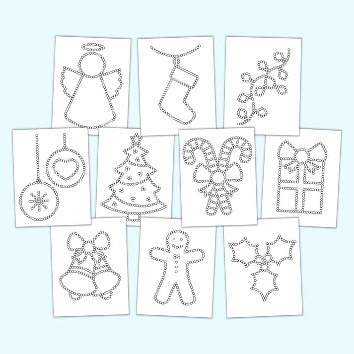 Christmas Q-Tip Sheets – Printables by The Craft-at-Home Family