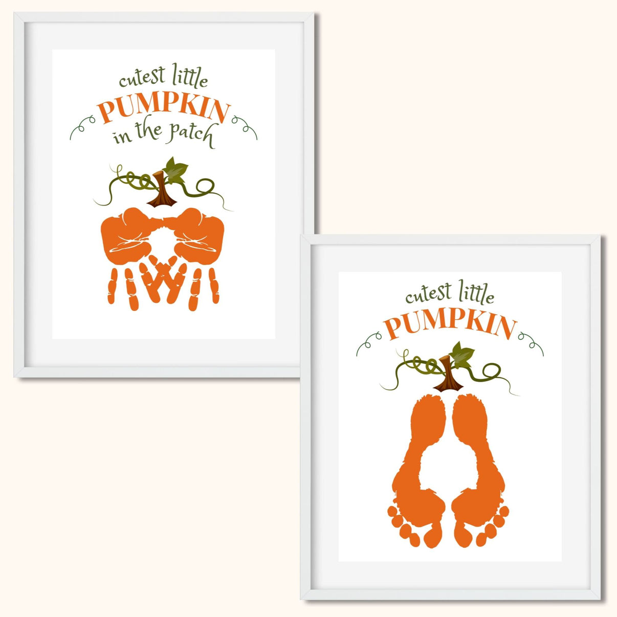 "Cutest Little Pumpkin" Handprint & Footprint Kit (Set of 2 ...