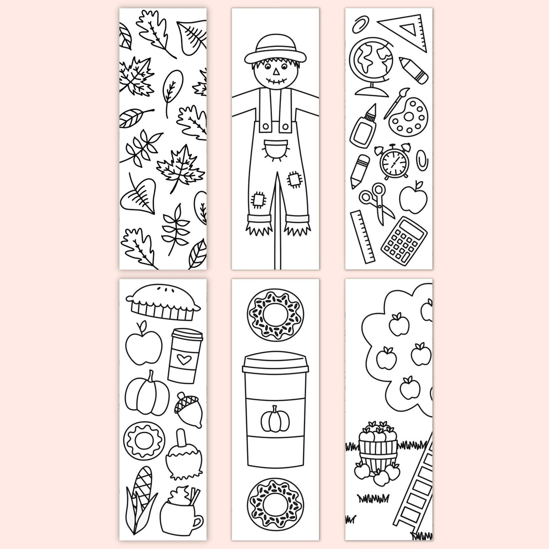 Fall Coloring Bookmarks (Set of 6) – Printables by The Craft-at-Home Family