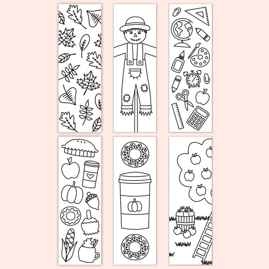 Fall Coloring Bookmarks (Set of 6) – Printables by The Craft-at-Home Family