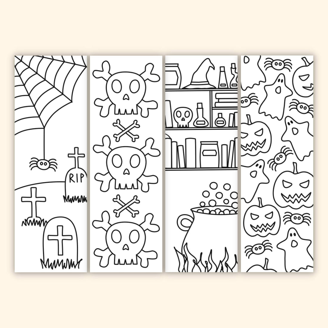 Halloween Coloring Bookmarks (Set of 8) – Printables by The Craft-at ...