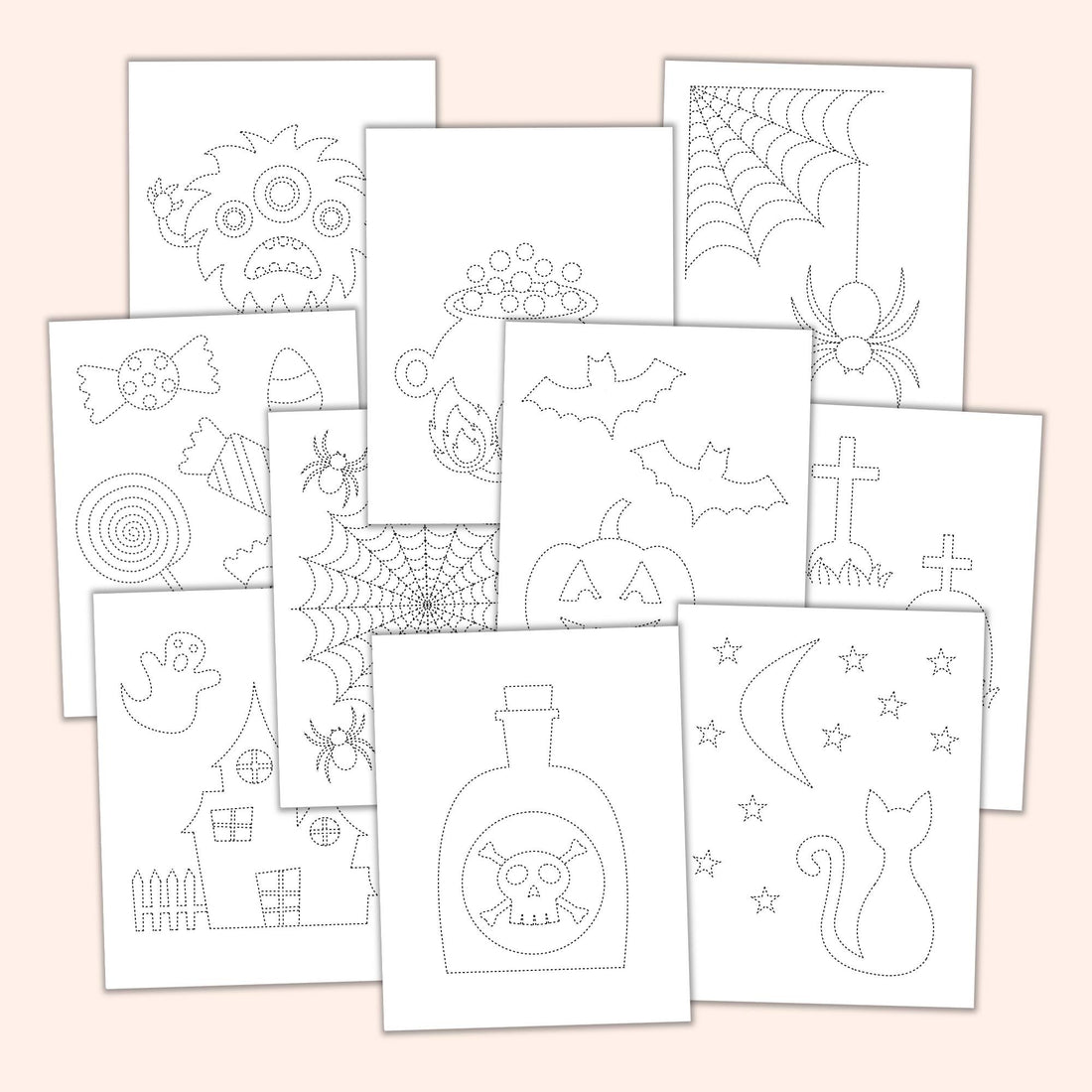 Halloween Trace & Color Sheets – Printables by The Craft-at-Home Family