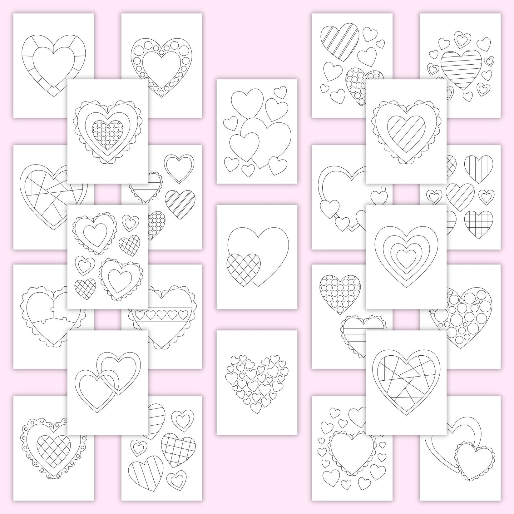 Heart Colouring Pages (Set of 25) – Printables by The Craft-at-Home Family