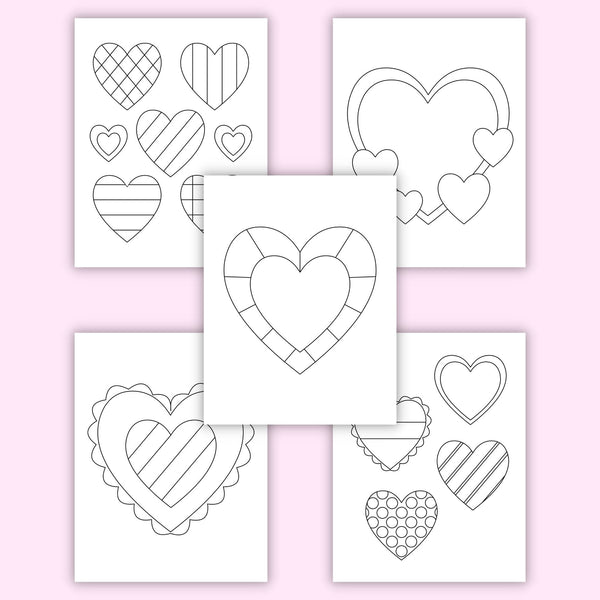 Heart Colouring Pages (Set of 25) – Printables by The Craft-at-Home Family