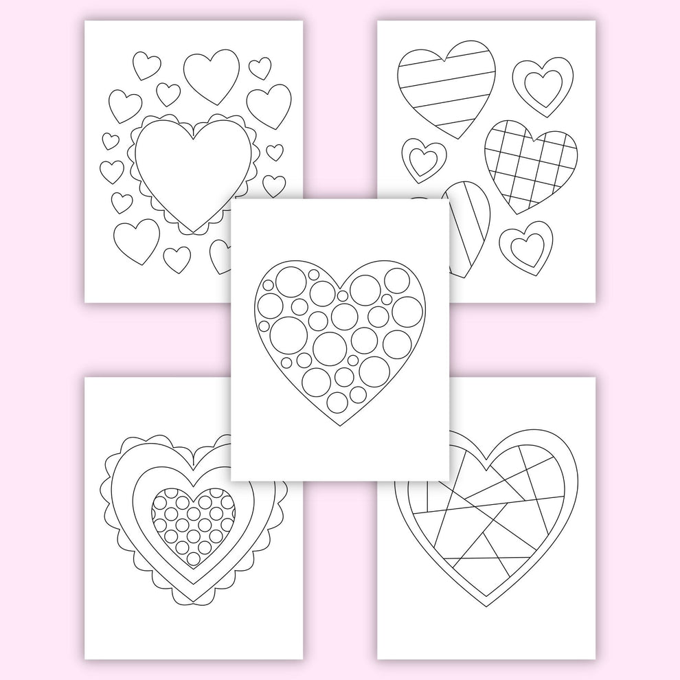 Heart Colouring Pages (Set of 25) – Printables by The Craft-at-Home Family