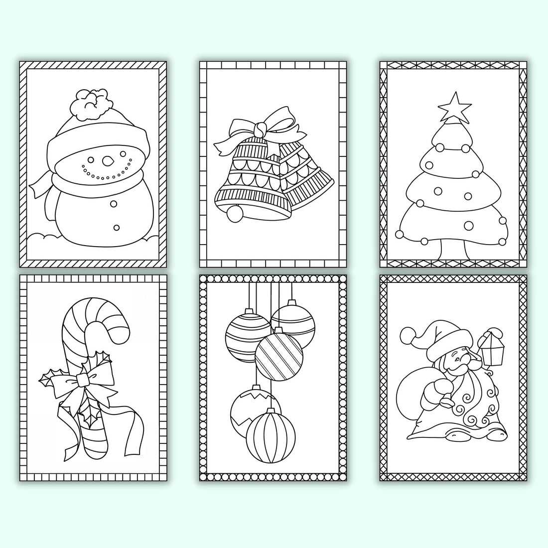 Christmas Colouring Cards (Set of 12) – Printables by The Craft-at-Home ...