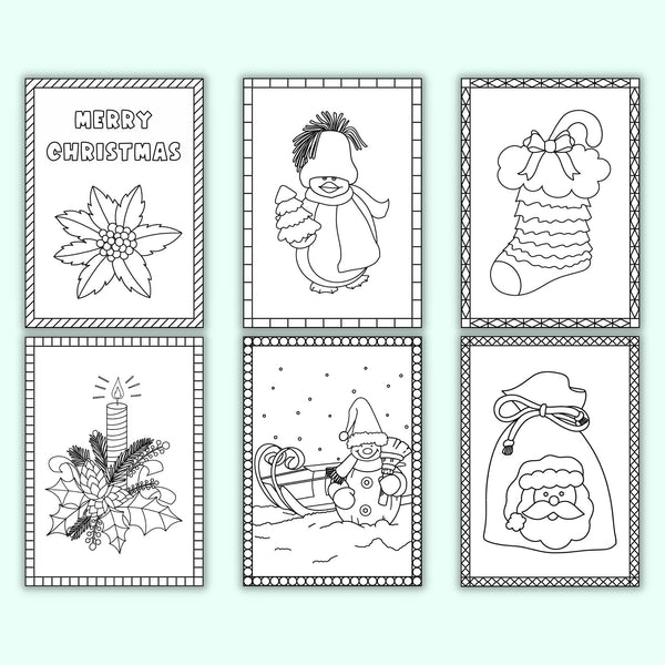 Christmas Coloring Cards (Set of 12) – Printables by The Craft-at-Home ...