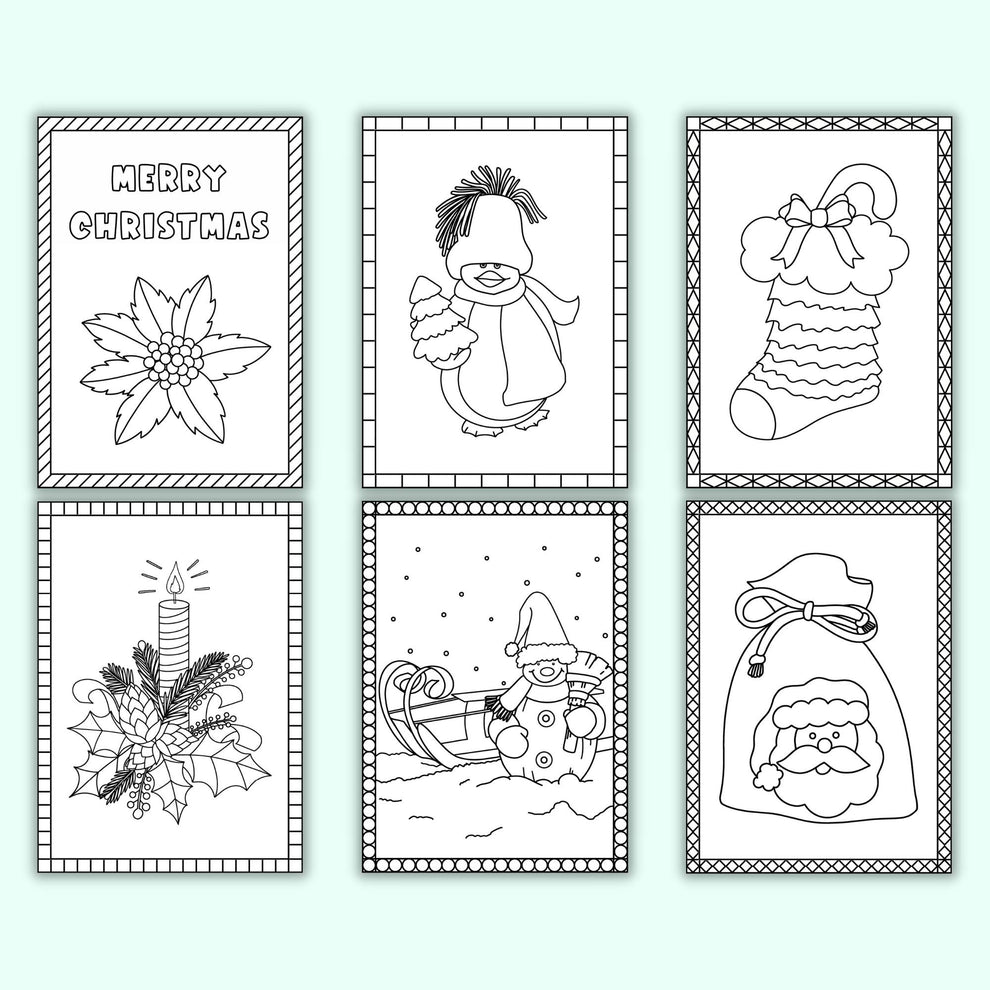 Christmas Coloring Cards (Set of 12) – Printables by The Craft-at-Home ...