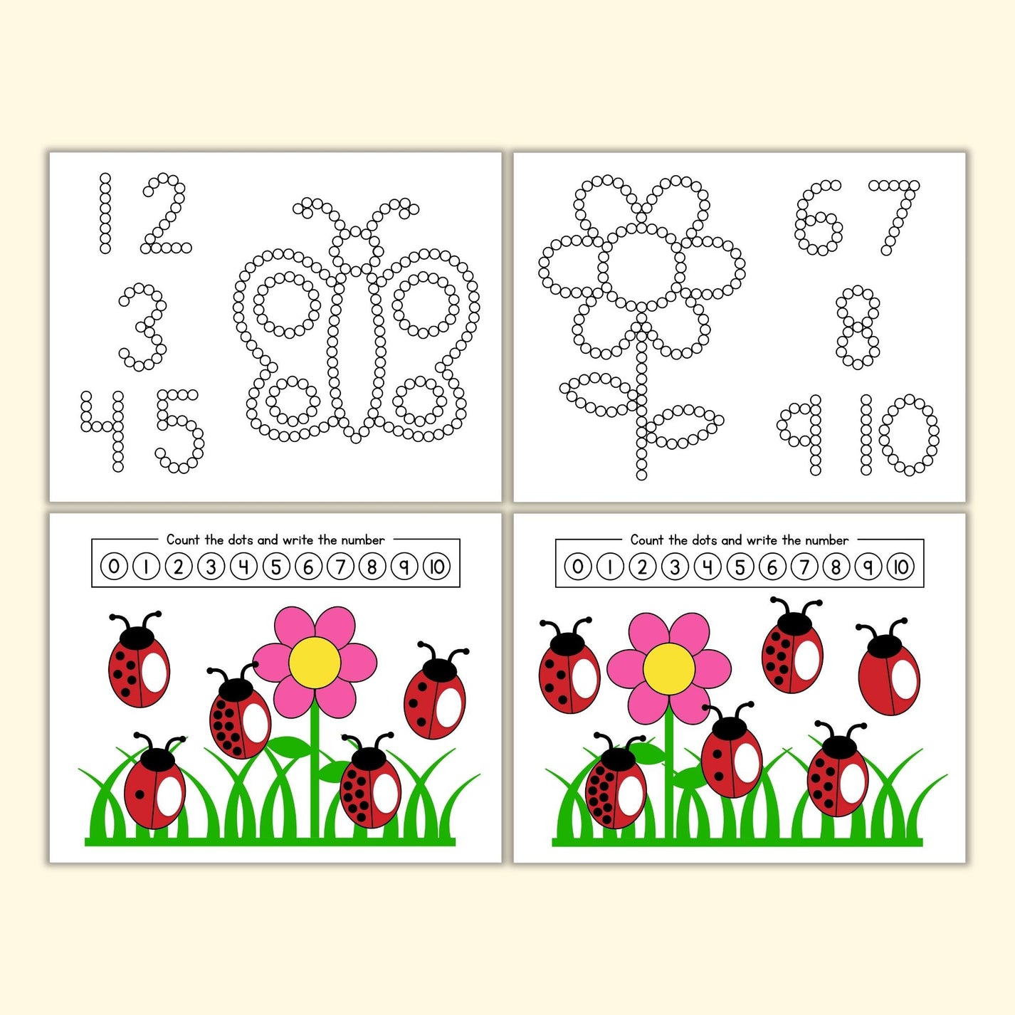 Spring Counting Bundle (32 Pages) – Printables by The Craft-at-Home Family