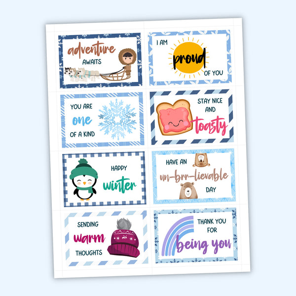 Winter Lunchbox Notes (Set of 24) – Printables by The Craft-at-Home Family